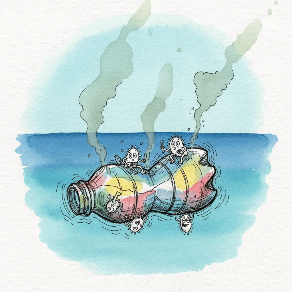 Microplásticos del océano liberan gases invernadero